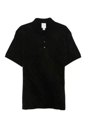 Calvin Klein Logo-jacquard Polo Shirt - Black