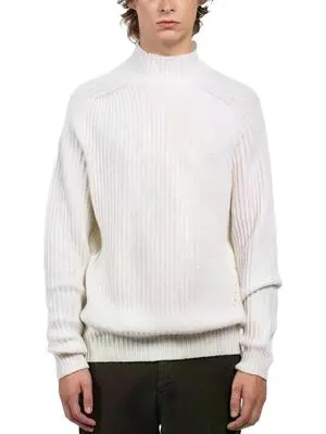 04651/TRIP IN A BAG Ribbed Mock-neck Sweater - White
