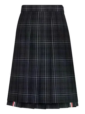 Thom Browne Plaid Pleated Mini Skirt - Black