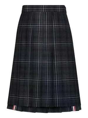 THOM BROWNE Plaid Pleated Mini Skirt