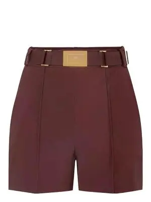 Elisabetta Franchi Belted Shorts - Brown