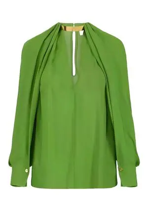 Elisabetta Franchi Cape-sleeves Blouse - Green