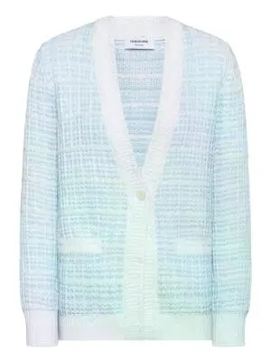 Thom Browne Tuck Stitch Elongated Cardigan - Blue