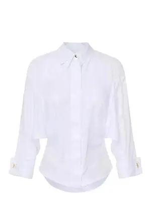 Elisabetta Franchi Cufflink Cotton Shirt - White