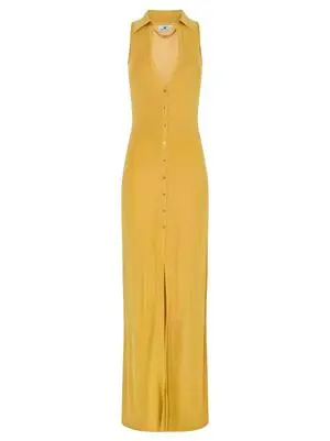 Elisabetta Franchi Shirt-collar Maxi Dress - Yellow