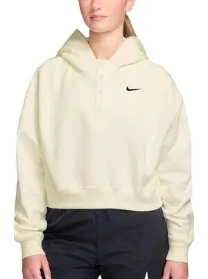 Nike Sportswear Phoenix Fleece Crop Sweatshirt - Sail/black