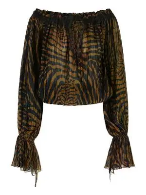 Blumarine Zebra-pattern Blouse - Brown