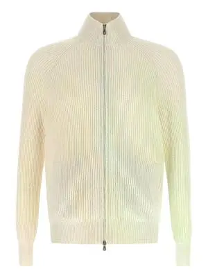 Brunello Cucinelli Zip-up High-neck Cardigan - Neutrals