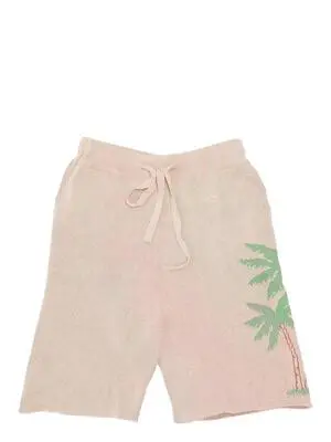 THE ELDER STATESMAN Palm-tree Printed Knit Short - Neutrals