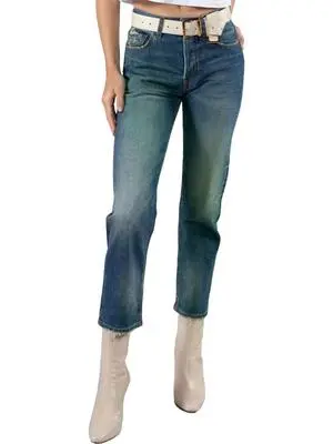 6397 Distressed Frayed Jeans - Blue
