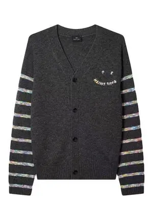 Paul Smith Embroidered Cardigan - Grey