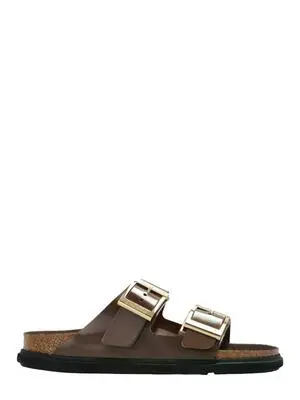 BIRKENSTOCK Arizona Buckle Patent Leather Sandals - Brown