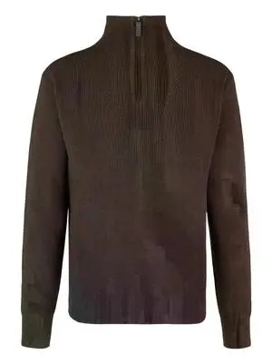 TOD'S Half-zip Ribbed Sweater - Brown