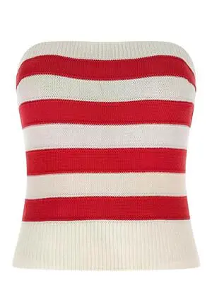 Ermanno Scervino Knitted Bustier Top - White