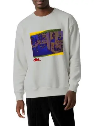D.RT Surveillance Oversize Cotton Crewneck Sweatshirt - White