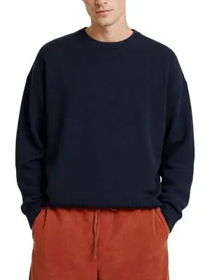 D.RT Oversized Crewneck Sweater - Navy