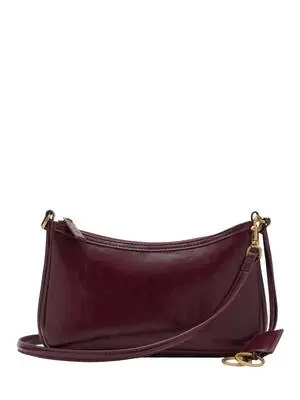 Mango Faux Leather Crossbody Bag - Burgundy