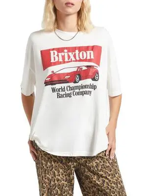 Brixton World Champion Oversized Cotton Graphic T-shirt - Off White