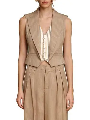 AVEC LES FILLES Pinstripe Layered Vest