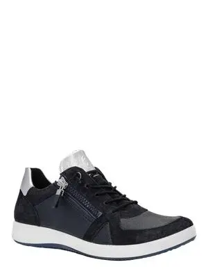 ARA Riviera Side Zip Sneaker - Navy/silver