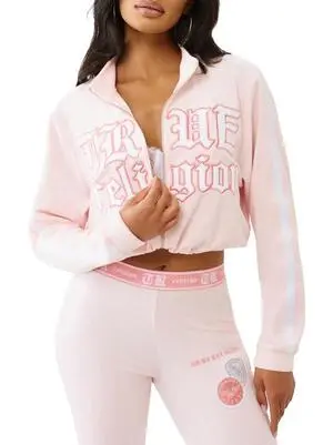 True Religion Crop Velour Track Jacket - Mary's Rose