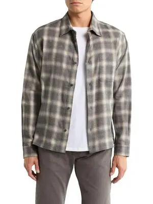 FRAME Straight Hem Plaid Button-up Shirt - Grey Plaid