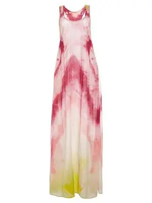 Gabriela Hearst Niki Dress In Tie Dye Cashmere - Multi