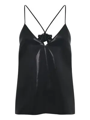 Gabriela Hearst Mage Cami Top In Metallic Silk Twill - Black