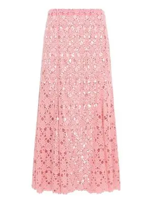 Gabriela Hearst Florence Maxi Cashmere Lace Skirt - Rosa