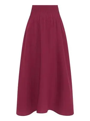 Gabriela Hearst Penelope Midi Skirt - Raspberry