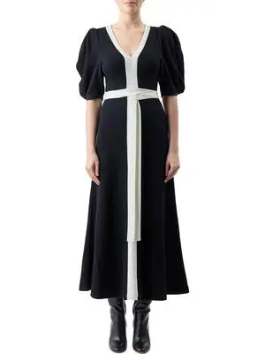 Gabriela Hearst Lilias Knit Maxi Dress - Black/ivory