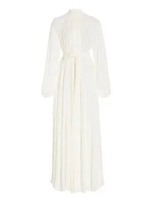 GABRIELA HEARST Cedric Pleated Maxi Dress