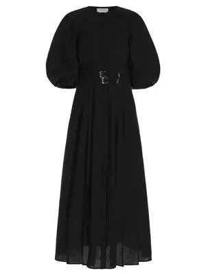 Gabriela Hearst Elea Pleated Maxi Dress - Black