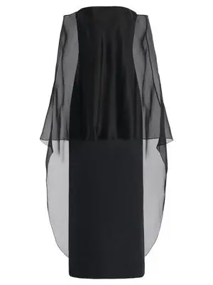 Gabriela Hearst Marisha Maxi Dress With Silk Organza Cape - Black
