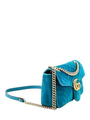 Gucci Gg Marmont Small Shoulder Bag - Blue
