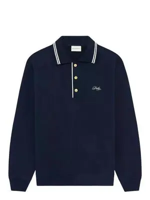Drole De Monsieur Striped-trim Polo Shirt - Blue