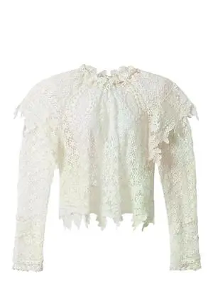 Isabel Marant Hyliana Ruffled Lace Top - White
