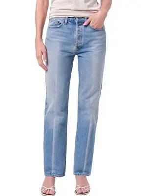 AGOLDE Lana High-rise Straight Leg Jeans - Brink Med Indigo
