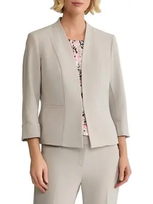 KASPER Cuffed Sleeve Jacket - Summer Straw