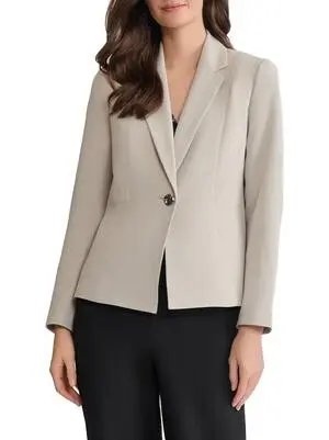 KASPER Princess Seam Crepe Blazer - Summer Straw