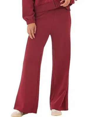 THREADS 4 THOUGHT Elexis Cotton-blend Wide-leg Pants - Cranberry