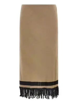 FERRAGAMO Fringed Colour-block Mini Skirt - Neutrals