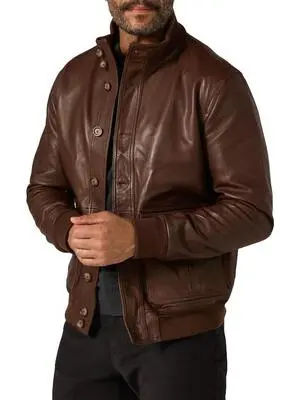 7 Diamonds Pathfinder Genuine Leather Jacket - Chocolate