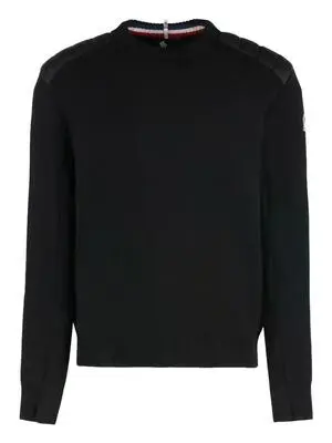 Moncler Quilted-shoulder Sweater - Black