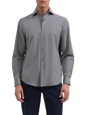 Bugatchi Devon Ooohcotton® Button-up Shirt - Black
