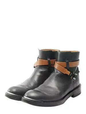 Dior 2000s Evidence Buckle Leather Boots - Black