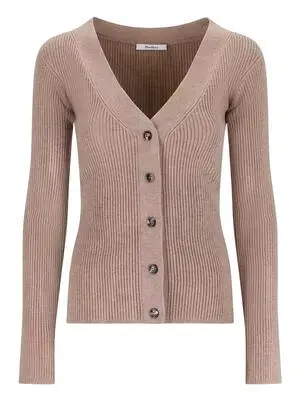 MAX MARA Ribbed V-Neck Cardigan
