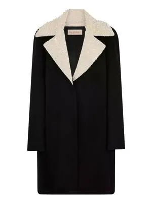 Valentino Garavani Shearling-collar Coat - Black