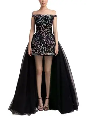 GEMY MAALOUF Off-Shoulder Patterned Dress