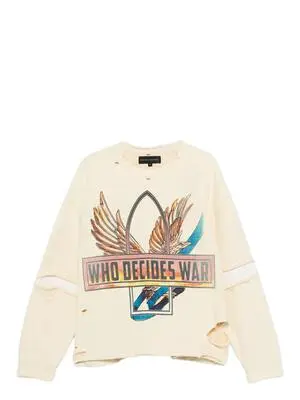 WHO DECIDES WAR BY EV BRAVADO Ribbon Tour Pullover - Cream